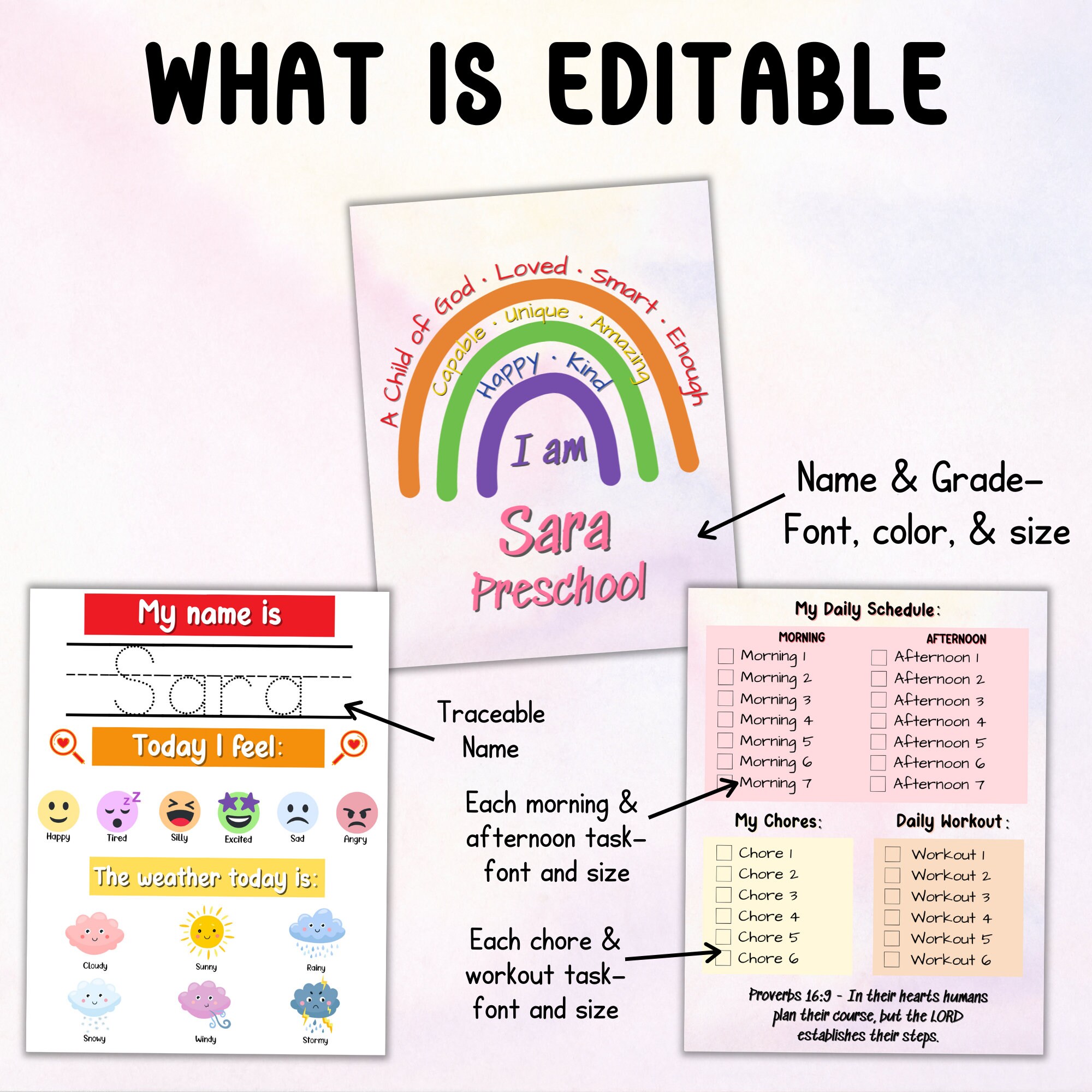 Rainbow Themed Morning Menu Bundle, Preschool Learning Binder ...