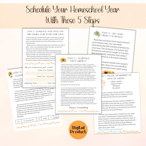 Homeschool Planner & Scheduling Workbook, 2025-2026 Sunflower Planner ...