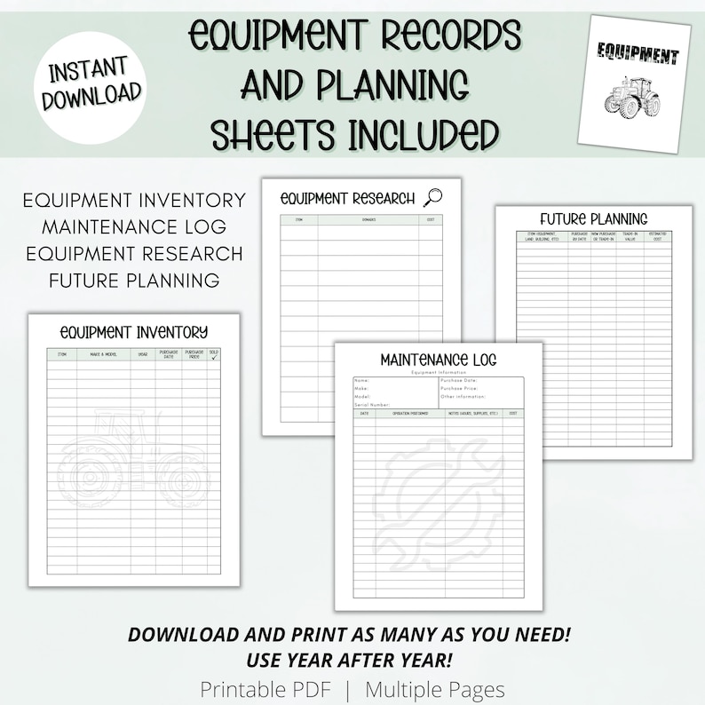 Farm Management Planner: Agriculture Journal & Record Keeper (printable ...