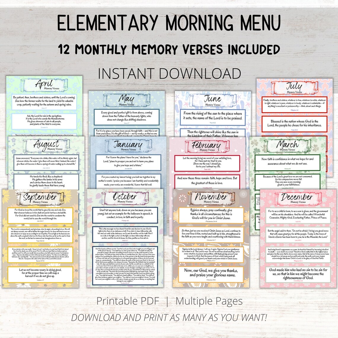 Elementary Morning Menu Bundle, Homeschool Resource Binder, Morning ...