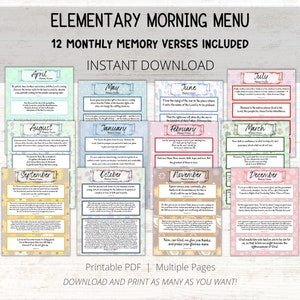 Elementary Morning Menu Bundle: Homeschool Learning Resource (PDF) - Etsy