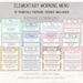 Elementary Morning Menu Bundle, Homeschool Resource Binder, Morning ...
