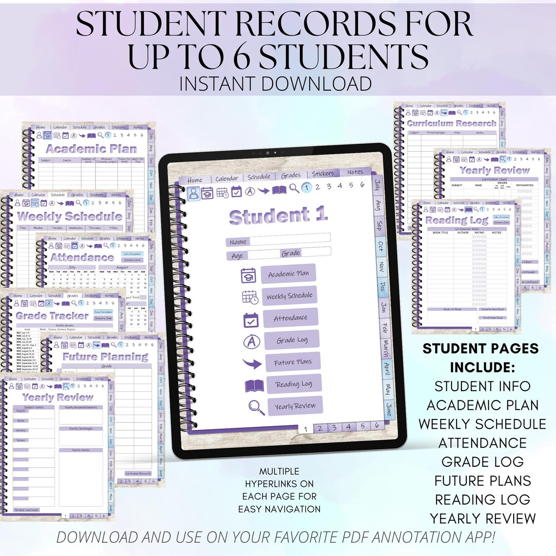 Digital Homeschool Planner 2025-2026: Hyperlinked Record Keeper for ...