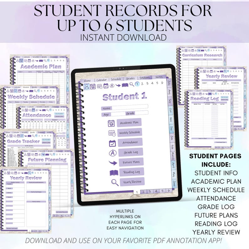 Digital Homeschool Planner 2025-2026: Hyperlinked Record Keeper for ...