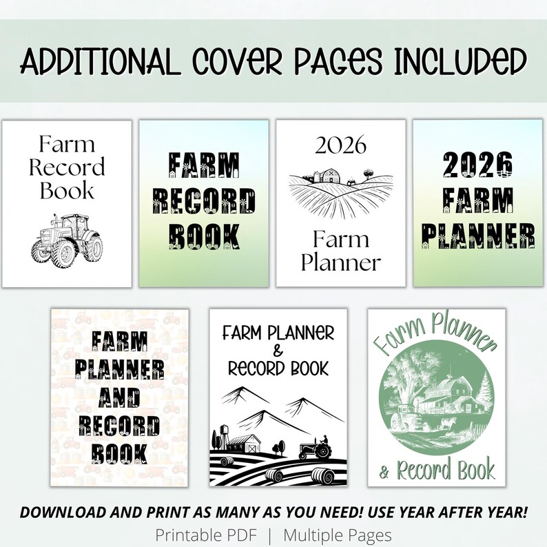 Farm Management Planner: Agriculture Journal & Record Keeper (printable ...