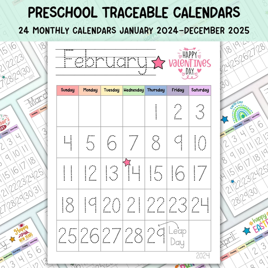 Traceable Monthly Calendar January 2024- December 2025, Morning Menu ...