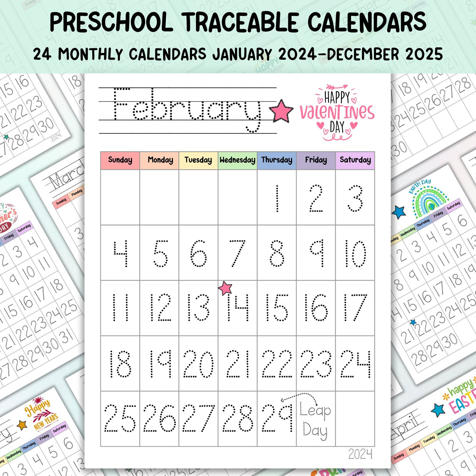 Traceable Monthly Calendar January 2024- December 2025, Morning Menu ...