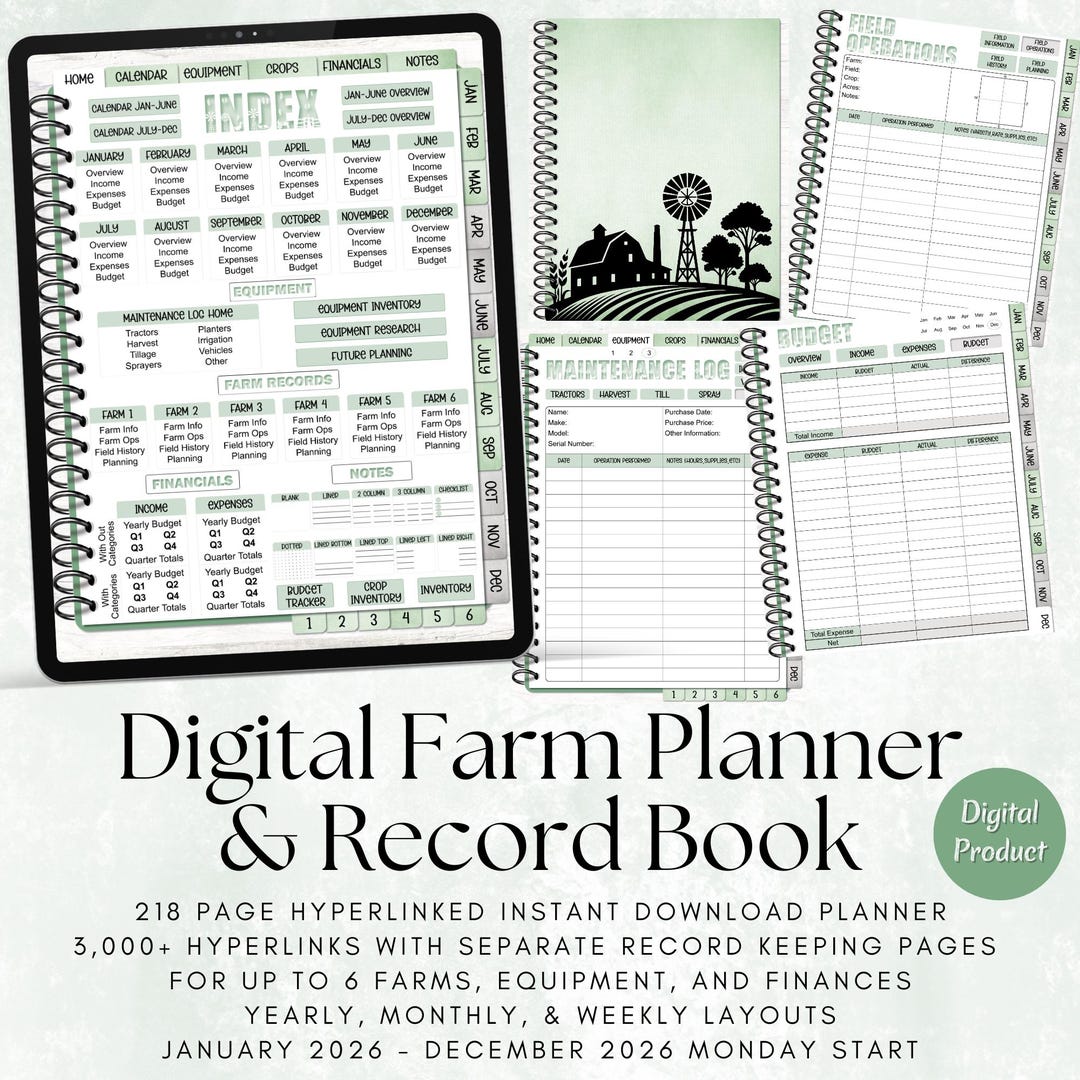 Digital Farm Management Planner and Journal: All-in-one Agriculture ...