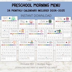 Preschool Morning Menu Printable, Morning Basket Bundle, Customizable ...