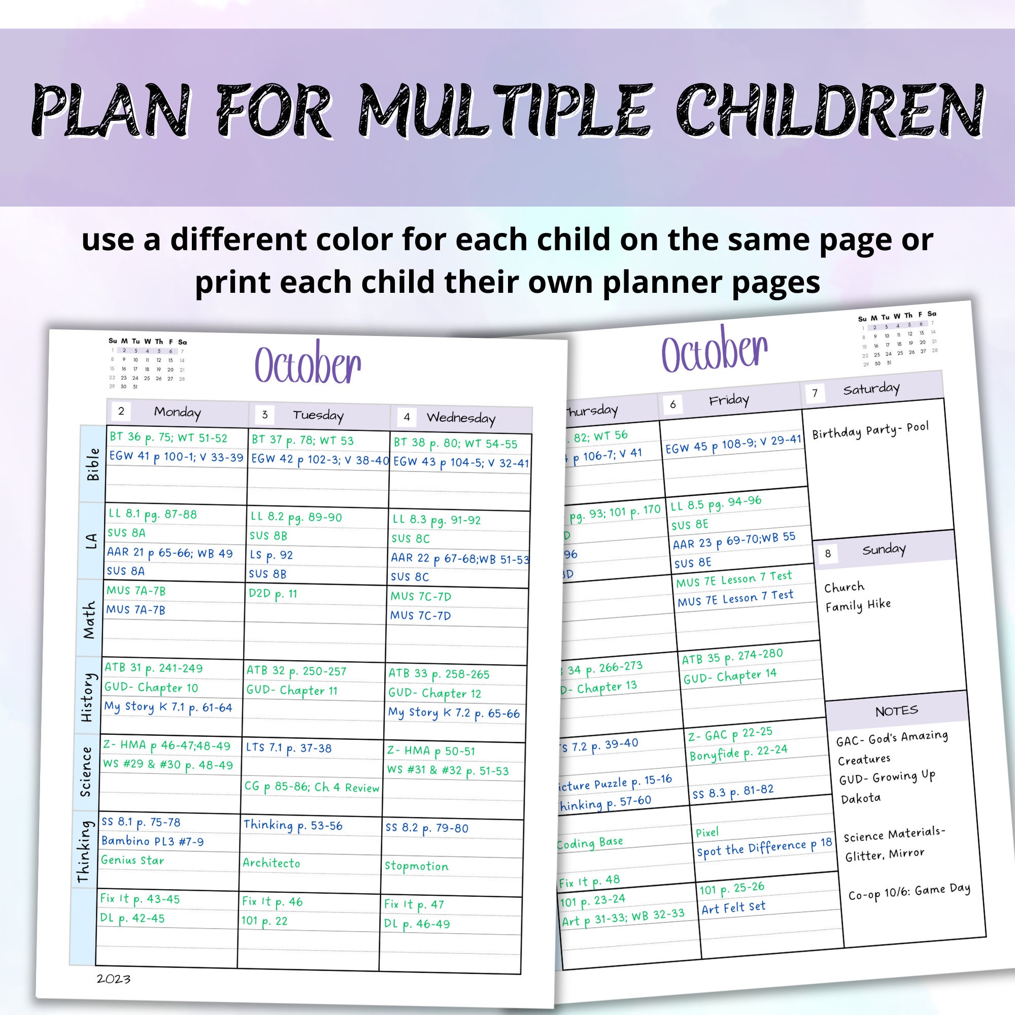 Homeschool Planner & Scheduling Workbook, 2025-2026 Planner Printable ...