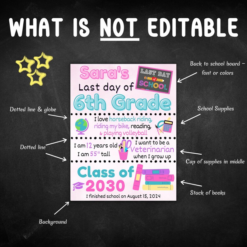 First & Last Day of School Sign: Editable Canva Template (digital ...