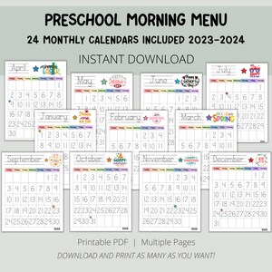 Preschool Morning Menu Printable Morning Basket Bundle - Etsy