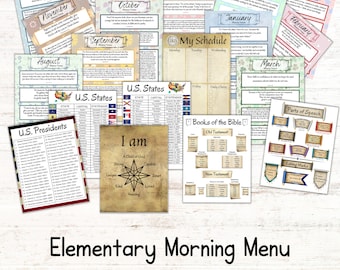 Rainbow Themed Morning Menu Bundle Preschool Learning Binder - Etsy