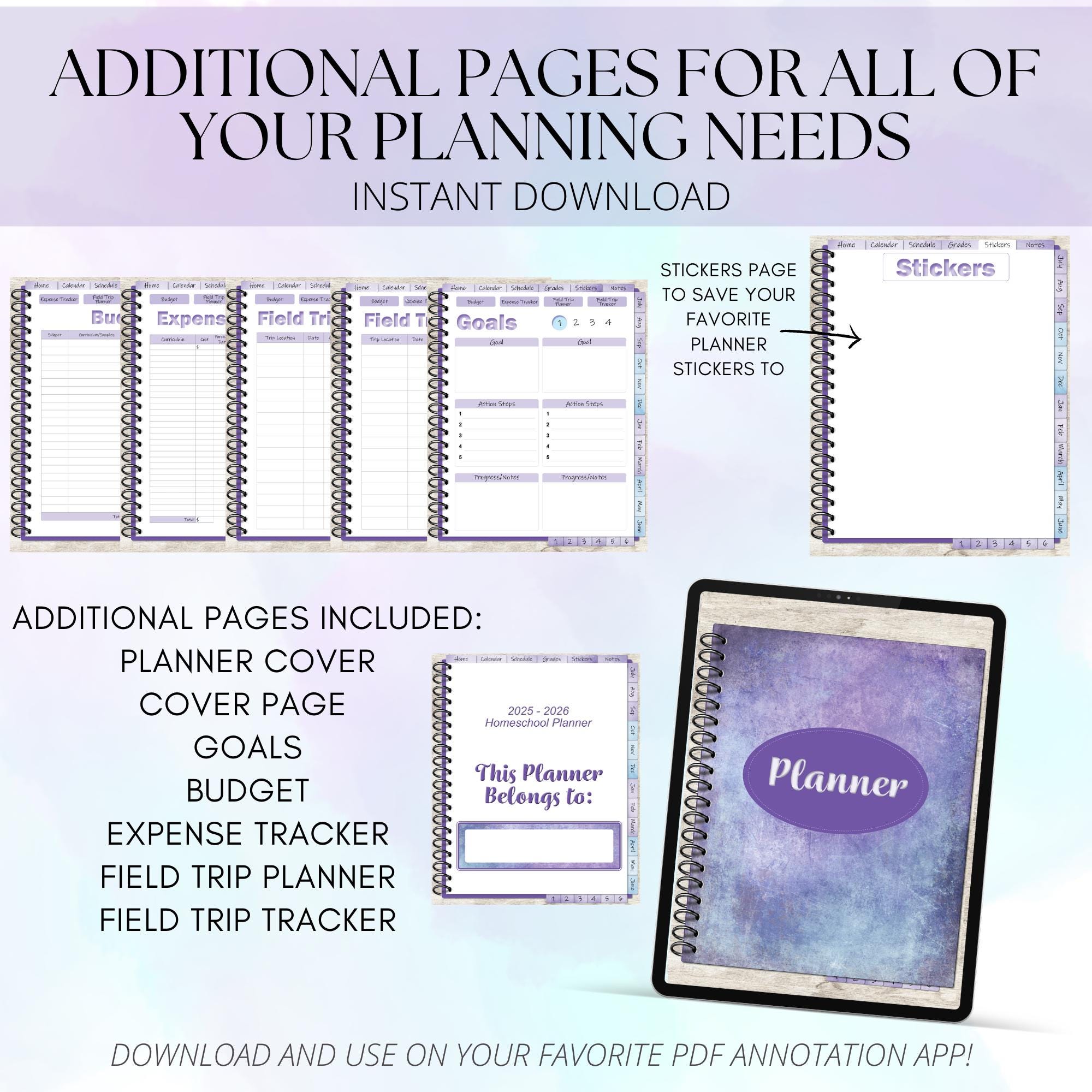Digital Homeschool Planner 2025-2026: Hyperlinked Record Keeper for ...