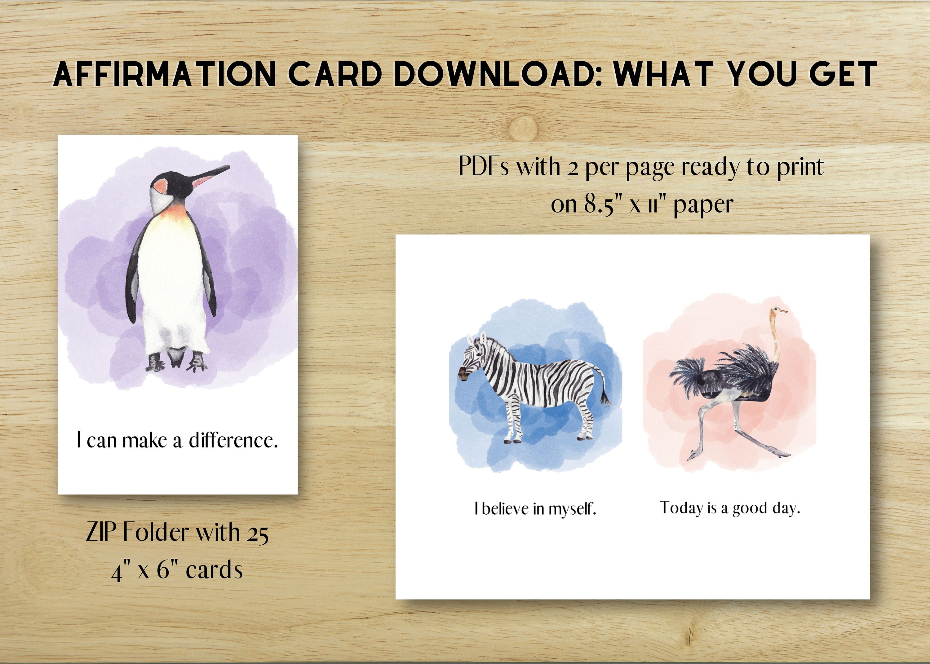 Printable Animal Affirmation Cards, Kids Affirmations, Adult ...