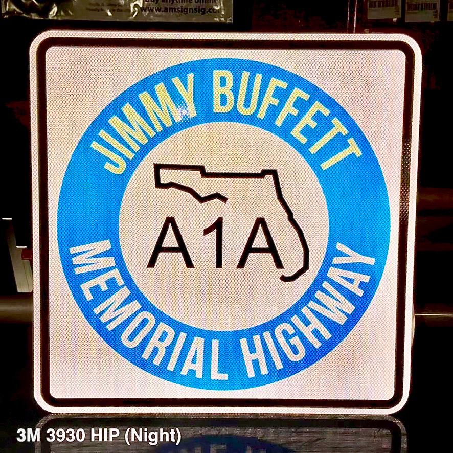 Jimmy Buffett Memorial Highway Florida A1A Official Traffic Sign - Etsy
