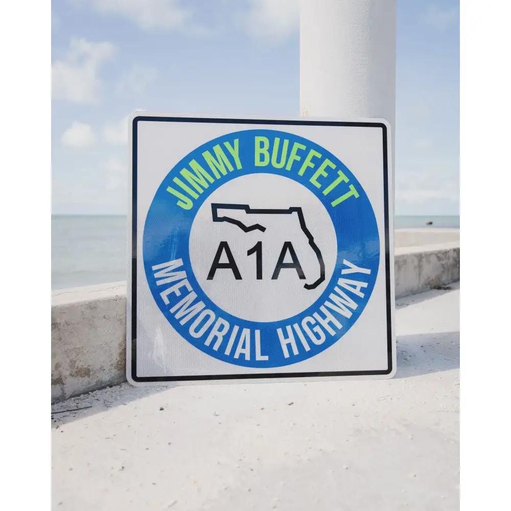 Jimmy Buffett Memorial Highway Florida A1A Official Traffic Sign - Etsy