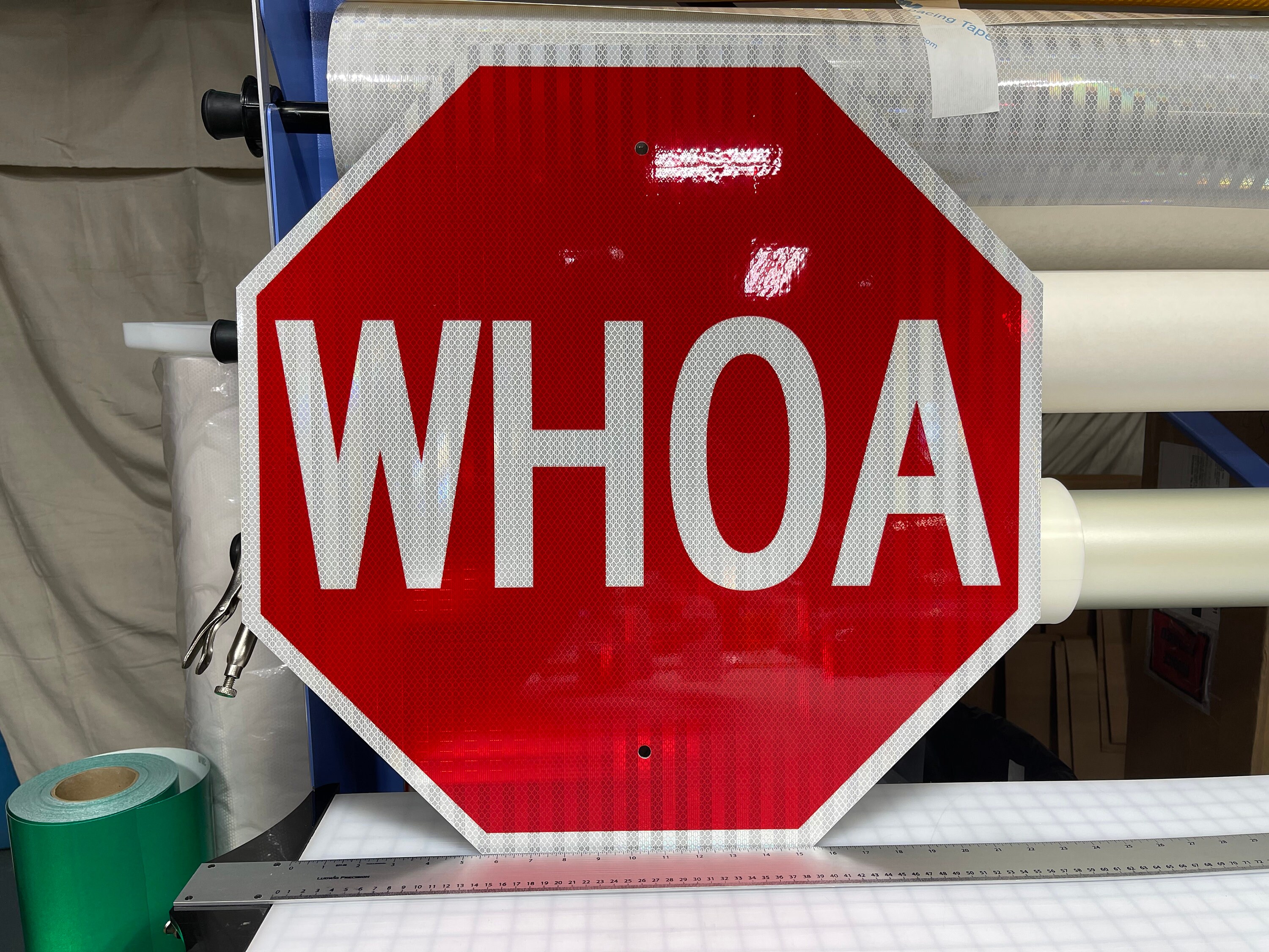 24x24 WHOA Stop Sign 3M HIP Reflective - Etsy