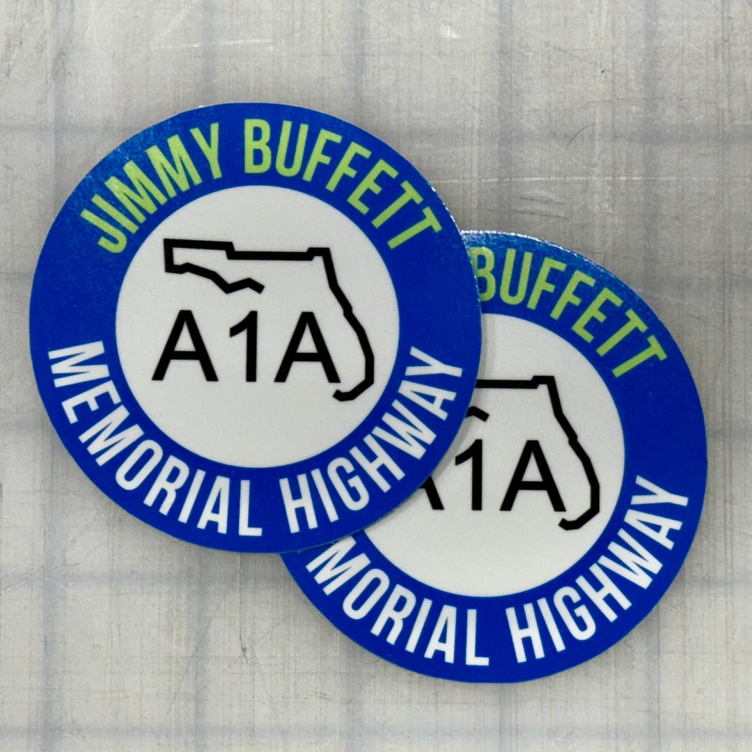 STICKER - Jimmy Buffett Memorial Highway A1A Florida Decal - Etsy