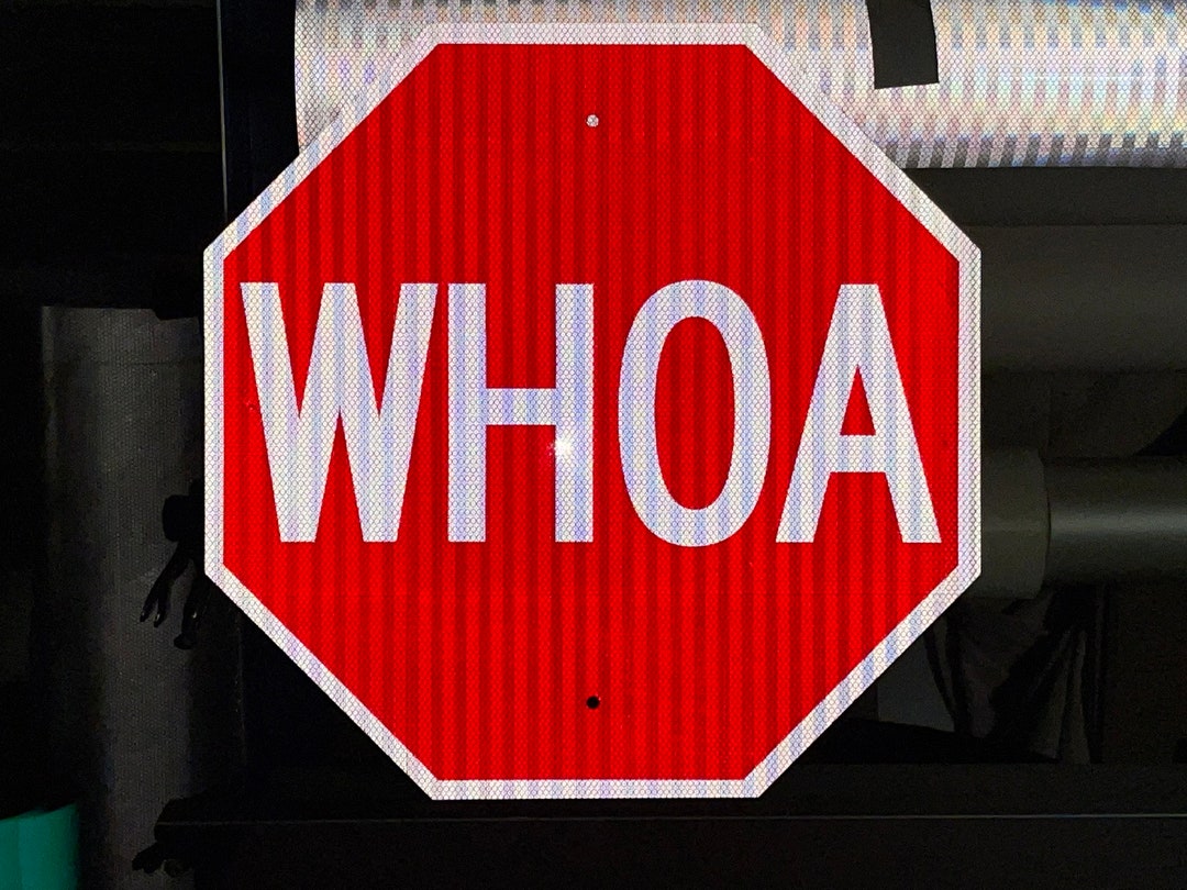 24x24 WHOA Stop Sign 3M HIP Reflective - Etsy