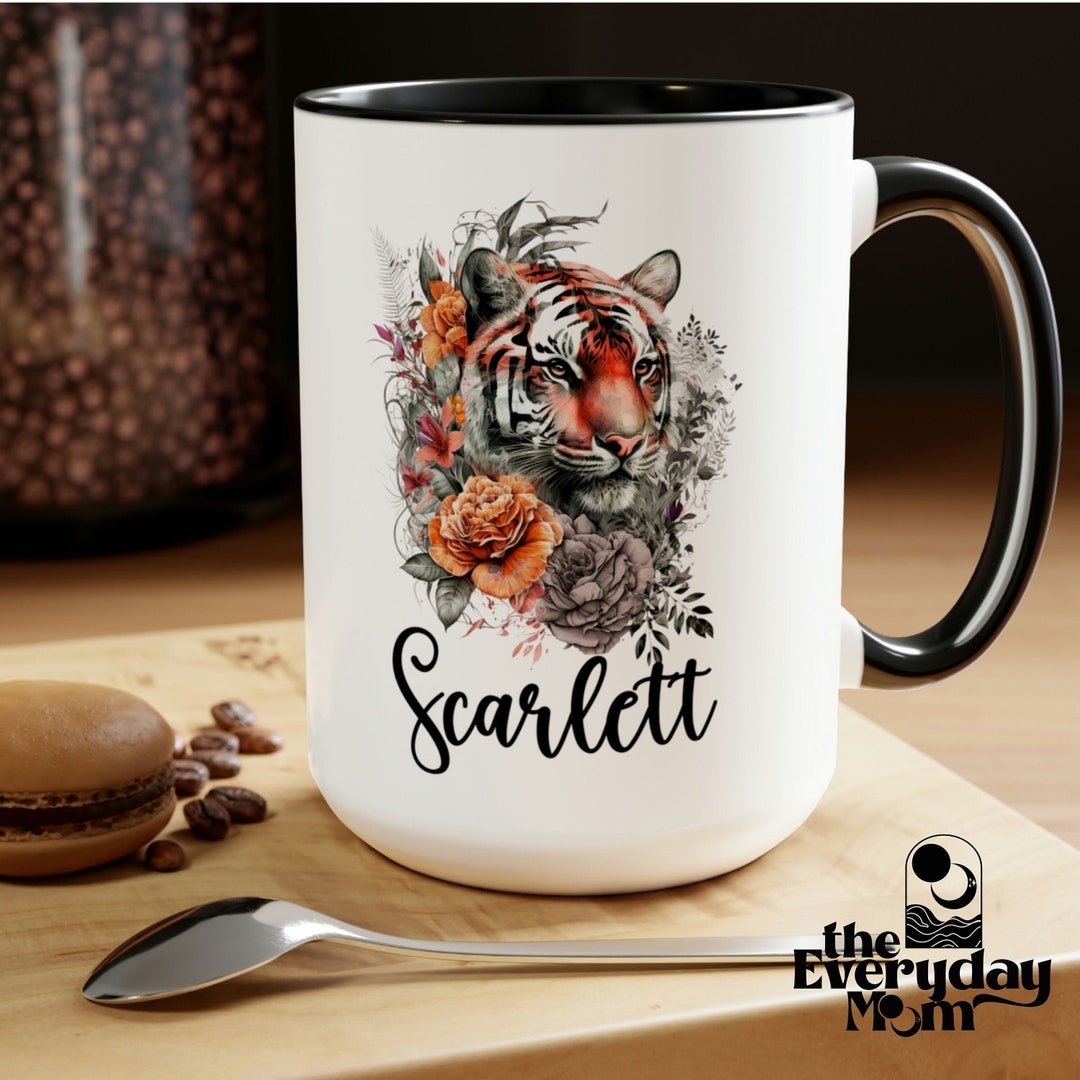 Tiger Mug, Tiger Coffee Mug, Personalized Tiger Mug, Tiger Coffee Cup ...