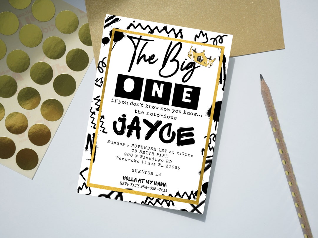 NOTORIOUS BIG ONE Invitation Editable Template - Etsy