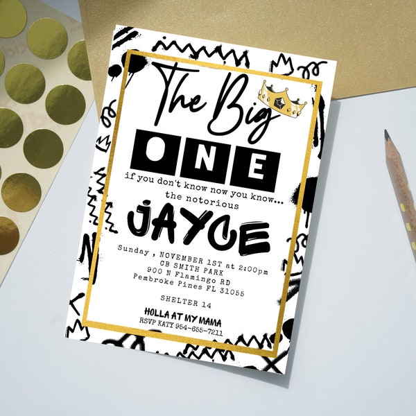The Big One Invitation - Etsy