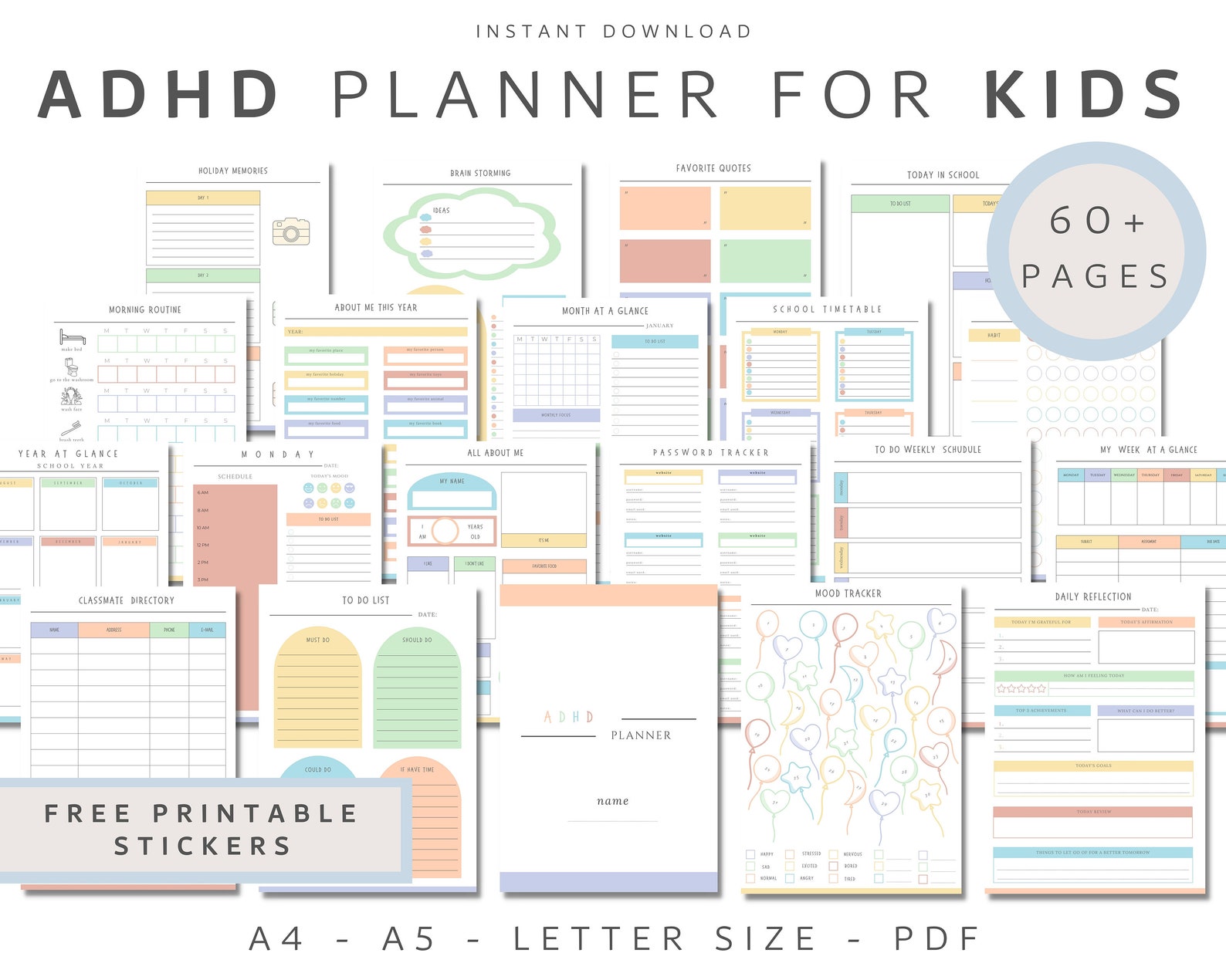 ADHD Planner for Kids School Planner 2023 Kids Routine - Etsy