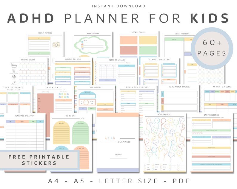 ADHD Planner for Kids School Planner 2023 Kids Routine - Etsy