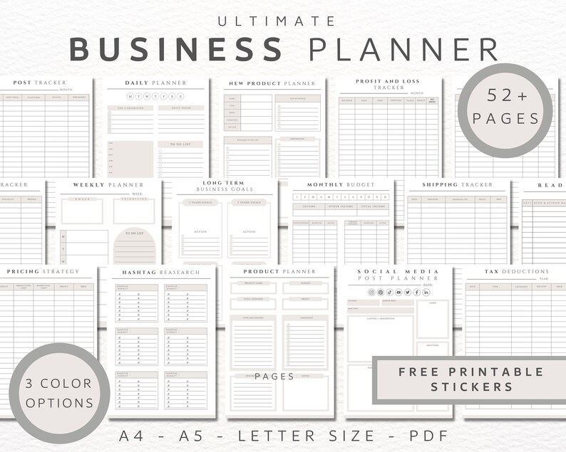 Business Plan Printable Small Business Planner Business - Etsy