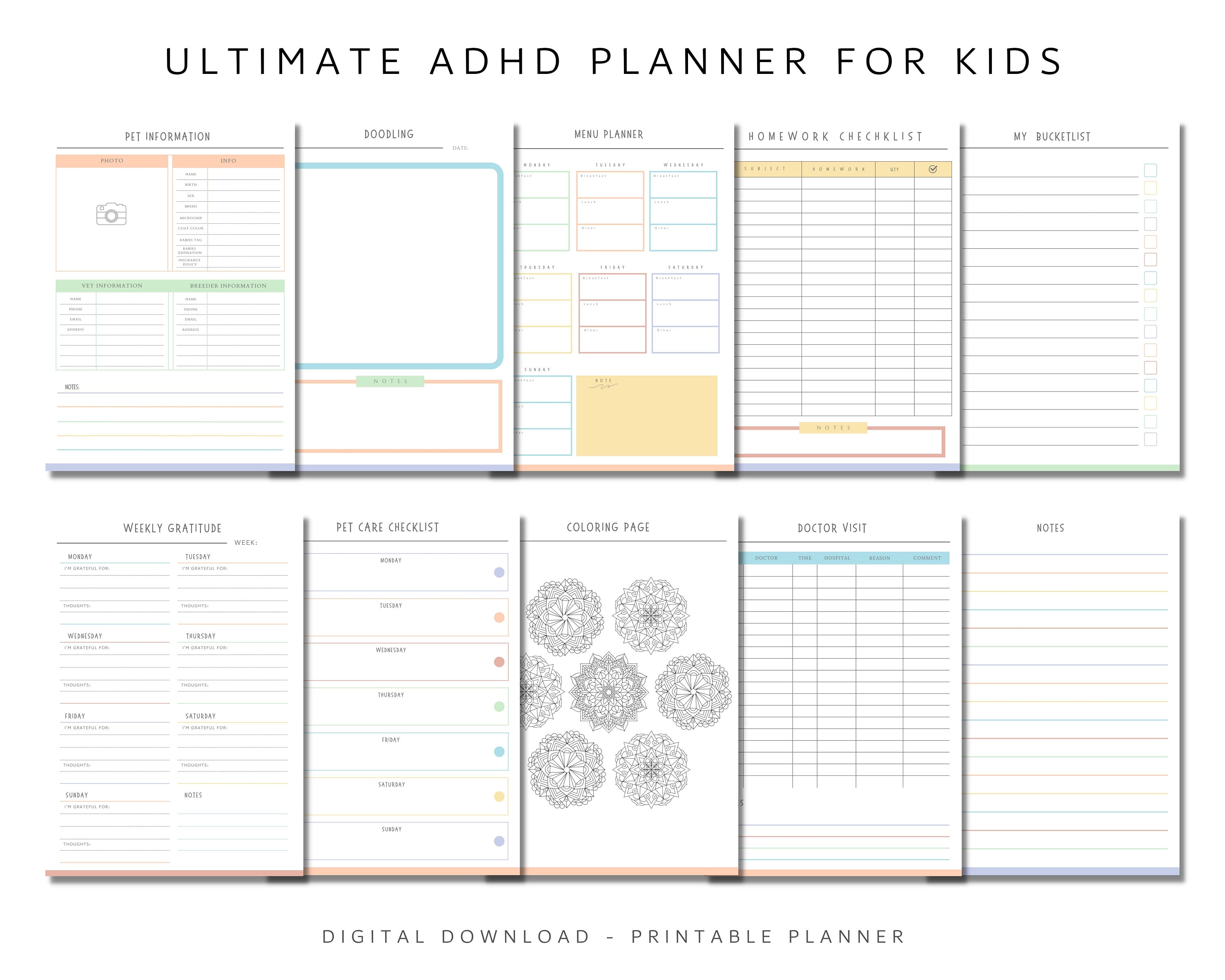 ADHD Planner for Kids School Planner 2023 Kids Routine - Etsy
