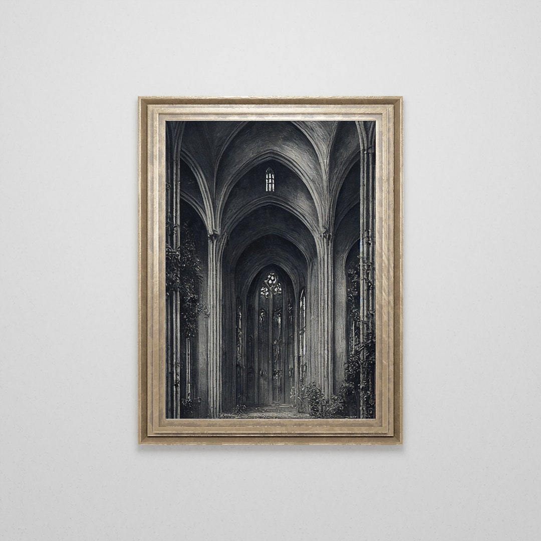 Abandoned Overgrown Gothic Church Oil Painting Cottagecore Dark ...