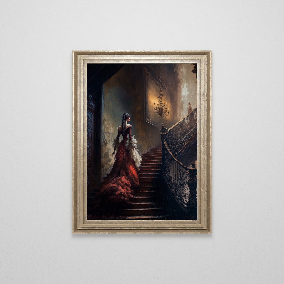Victorian Gothic Lady Oil Painting Halloween Art Creepy Goth Wall Art ...