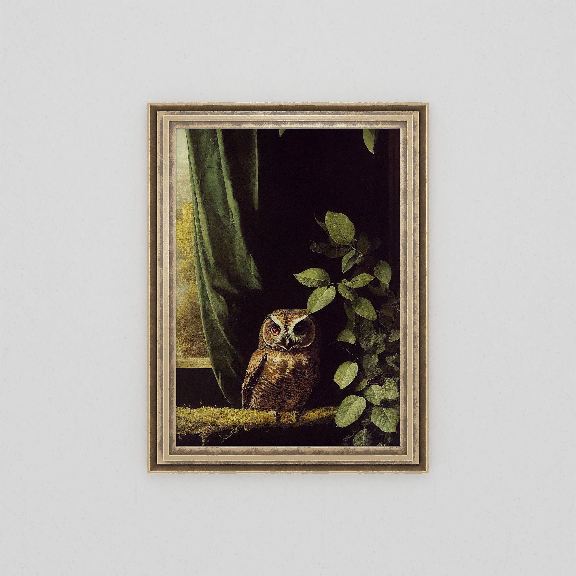 Vintage Owl Painting