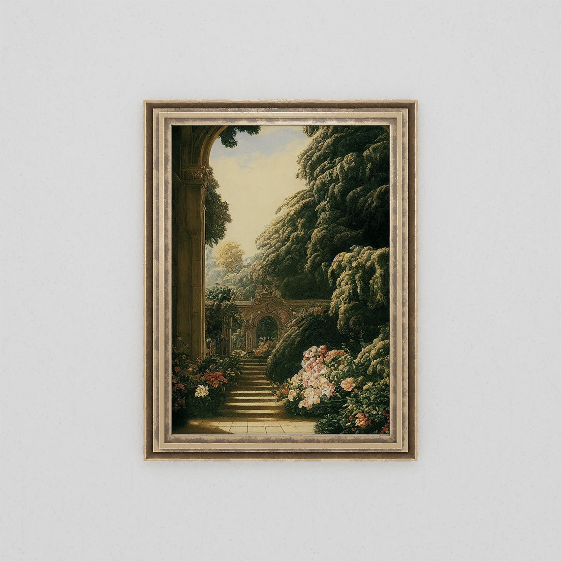 Victorian Rose Garden Oil Painting Baroque Art English - Etsy