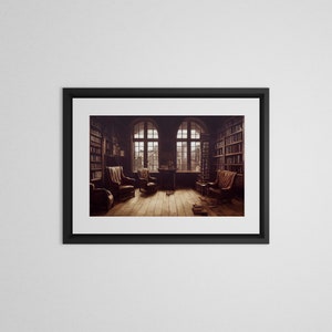 Old Library Oil Painting Art Print Dark Academia Bookish Decor ...