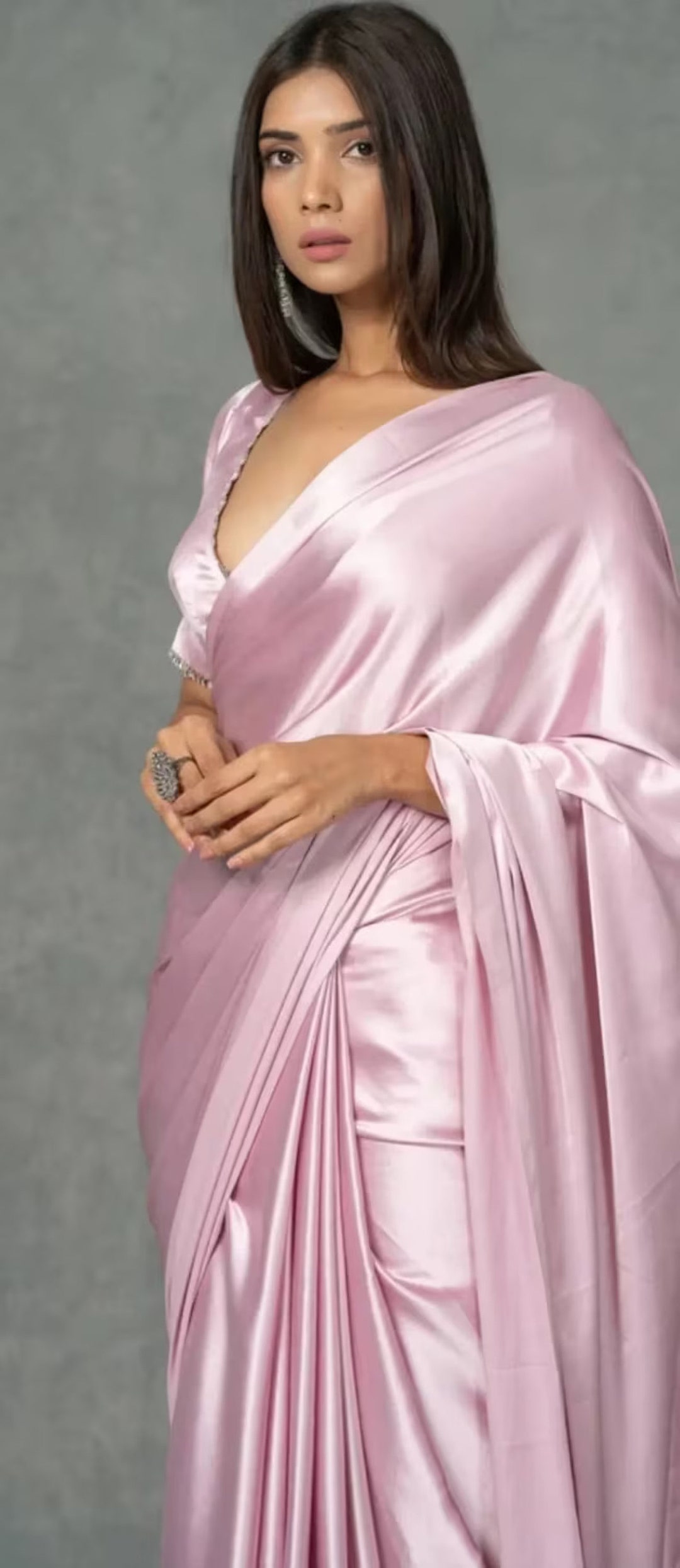 Japan Satin Silk Saree: Customizable Indian Wedding Party Sadi - Etsy