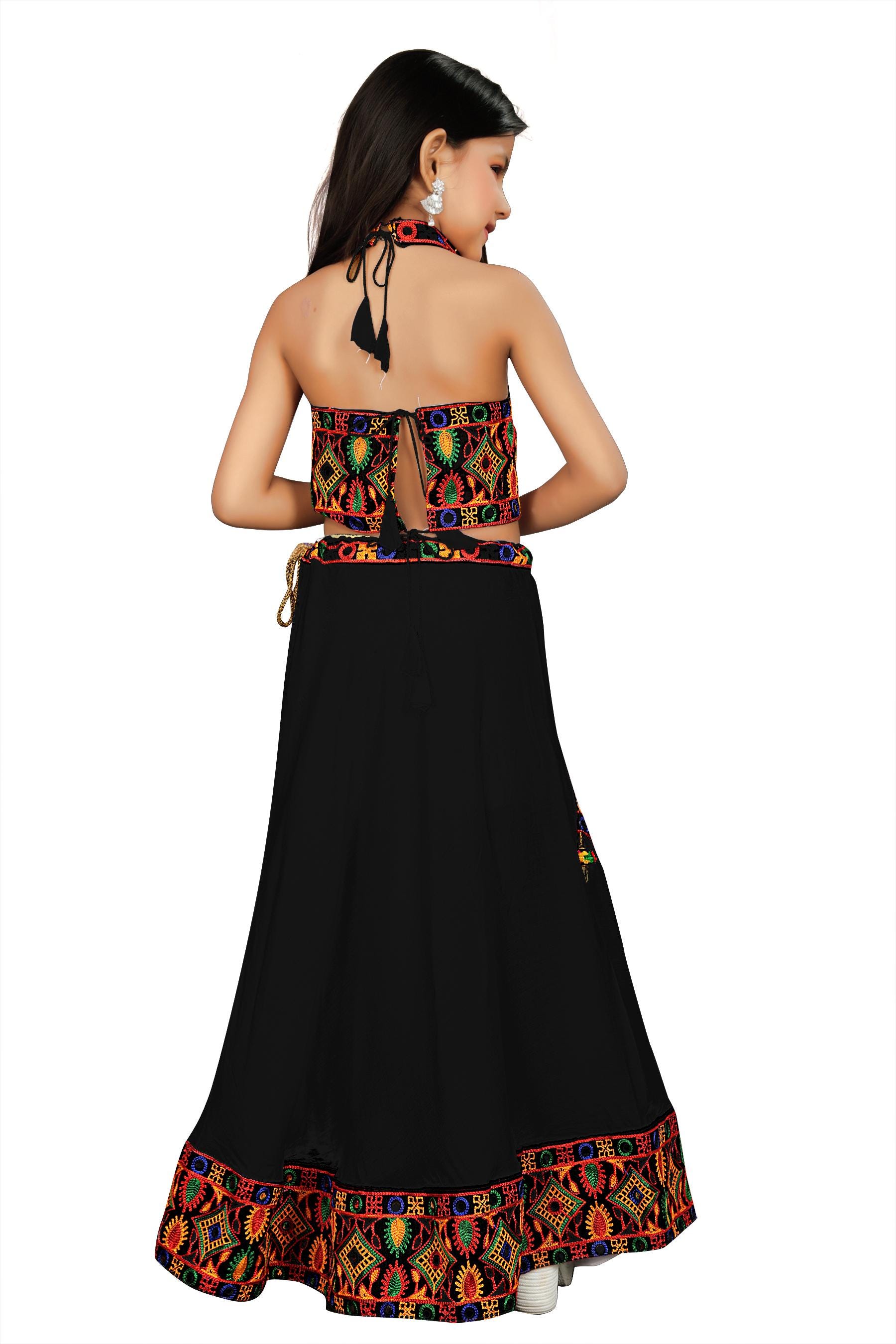 Kids Embroidered Ghoomar Lehenga Choli: Navratri Garba Dress - Etsy