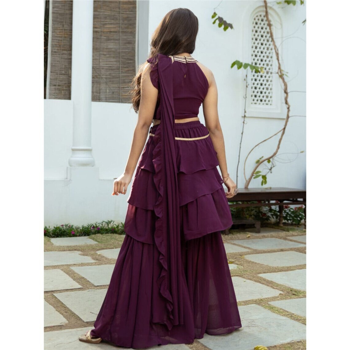 Designer Clothing Wedding Attire Sari Design Indian-western Sarara ...