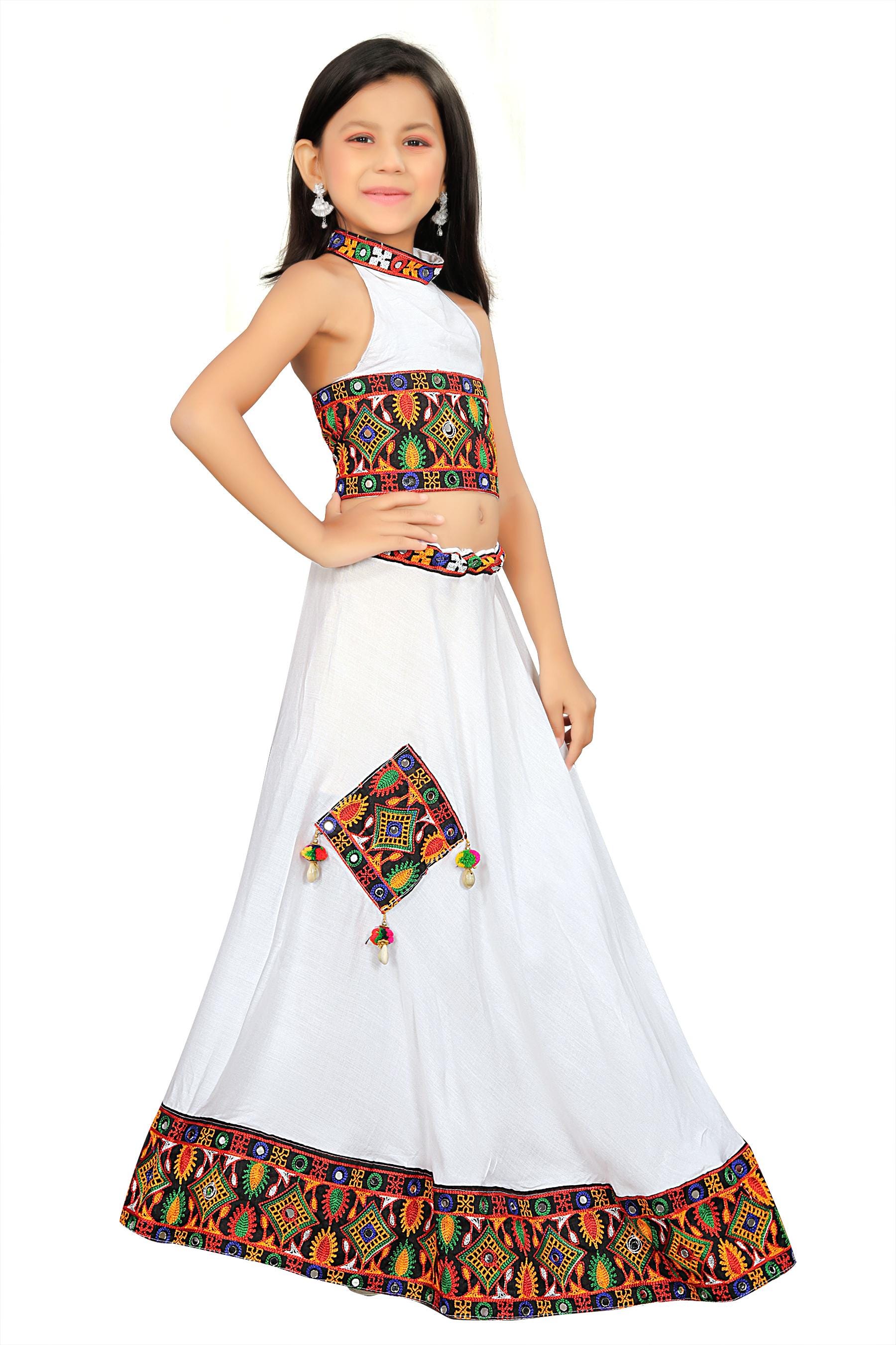 Kids Embroidered Ghoomar Lehenga Choli: Navratri Garba Dress - Etsy