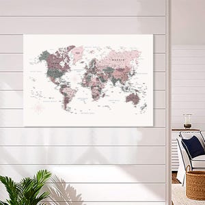 Printed World Map Poster on Paper Wall Decor Housewarming Gift Poster ...
