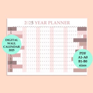 2025 School Wall Planner Printable Calendar,rainbow School Calendar ...
