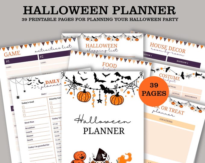 Halloween Planner Printable, Halloween Party Planning Kit, Halloween ...