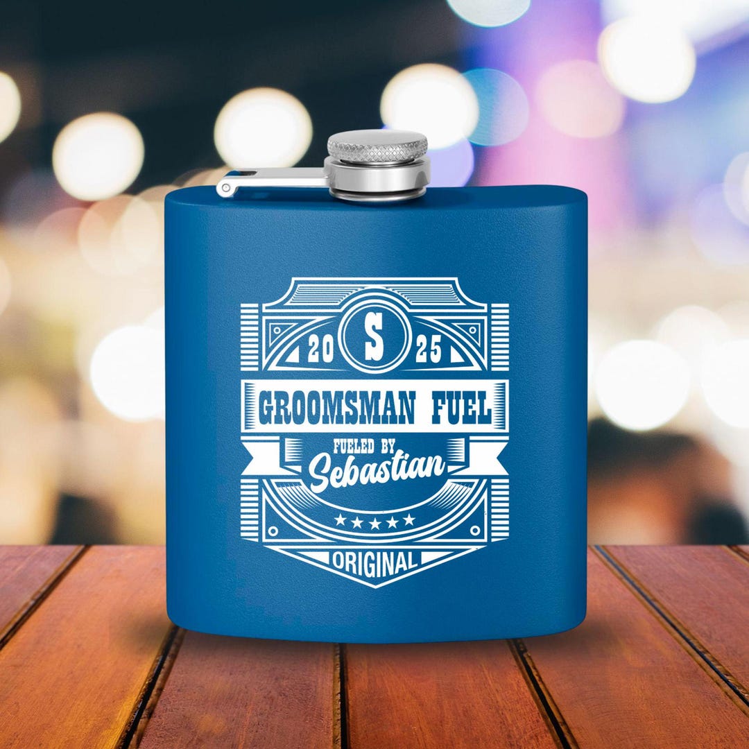 Personalized Flask for Men Custom Groomsman Gift 6oz Bachelor Party ...