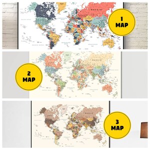 Custom World Map, Digital World Map, Wall Printable Art, Accurate Maps ...
