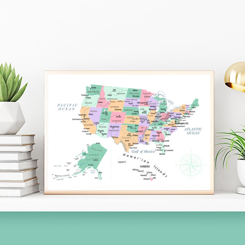 Usa Map - Etsy