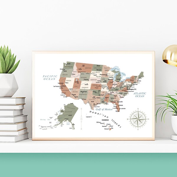 United States Map - Etsy