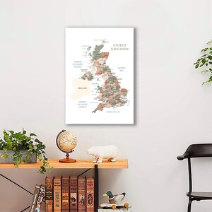 UK Map PRINTED & Shipped Wall paper Poster UK County Map United Kingdom ...