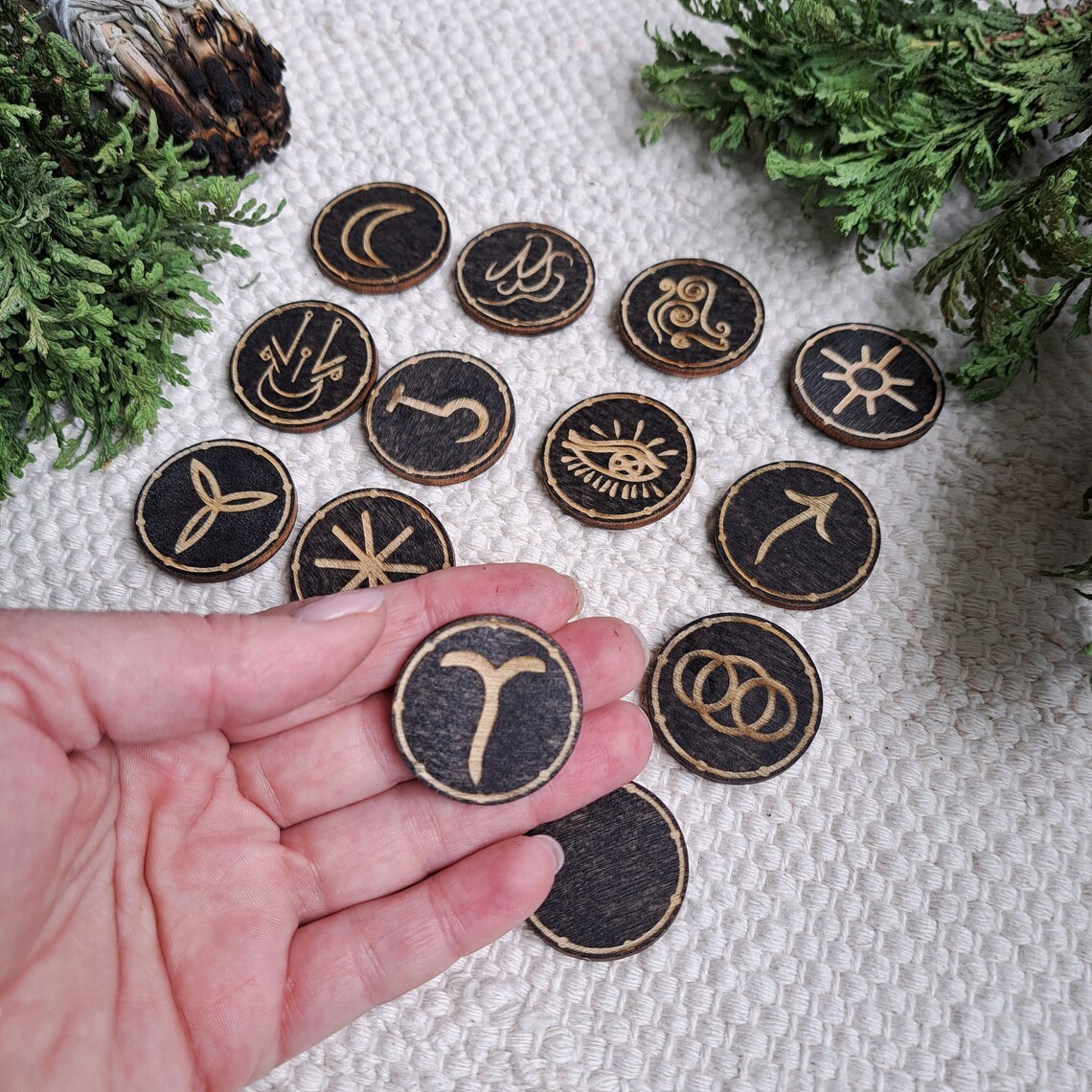 Runes Set 13 Witches Runes Witchcraft Wooden Runes Divination - Etsy