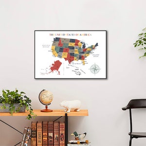 Wall Set Posters Digital World Map Usa Map, United States Map Print ...